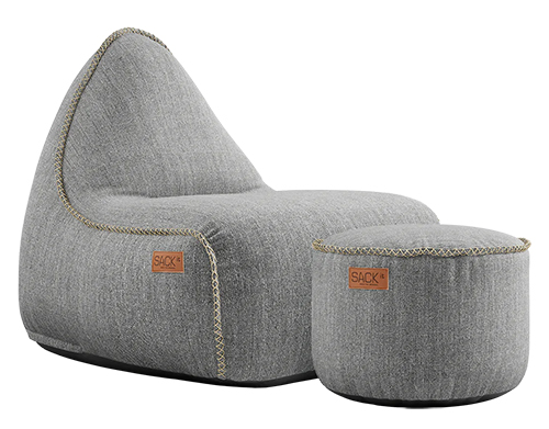 SACKit Cobana Lounge Chair Light Grey + Pouf | Supervin.se